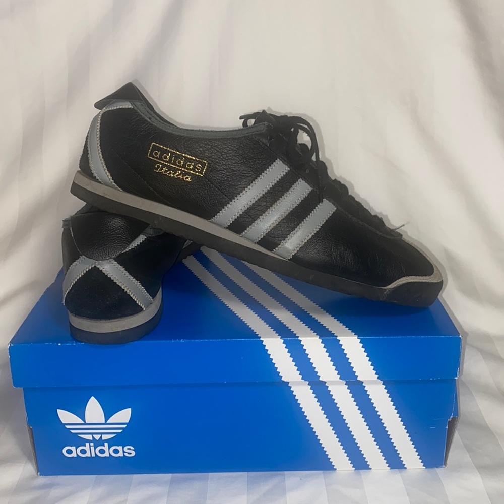 Adidas Originals Italia Kangaroo Leather Sneakers Bla… - Gem